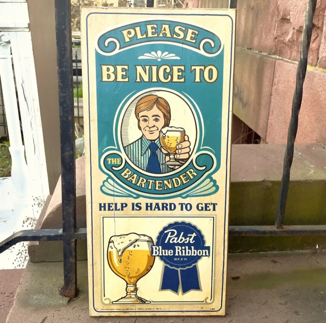 Vintage PBR Bar Signage - Etsy