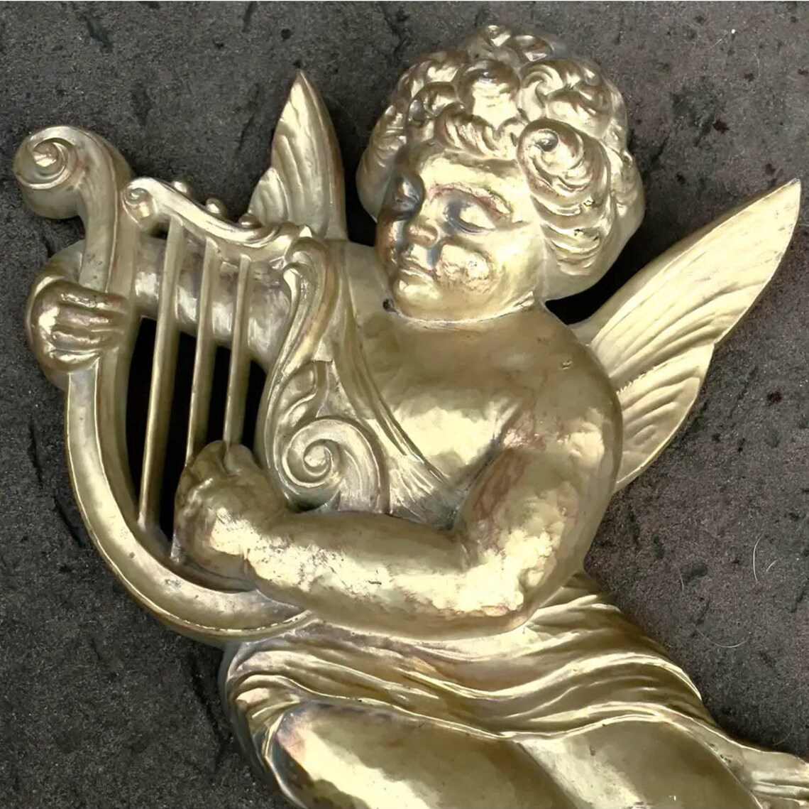 Vintage Syroco Brand Cast Resin Angel/putti/cupid/fairy Sculptural Wall ...