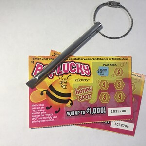 Beautiful Stainless Steel Lottery Scratcher Scraper With Key Ring - Etsy