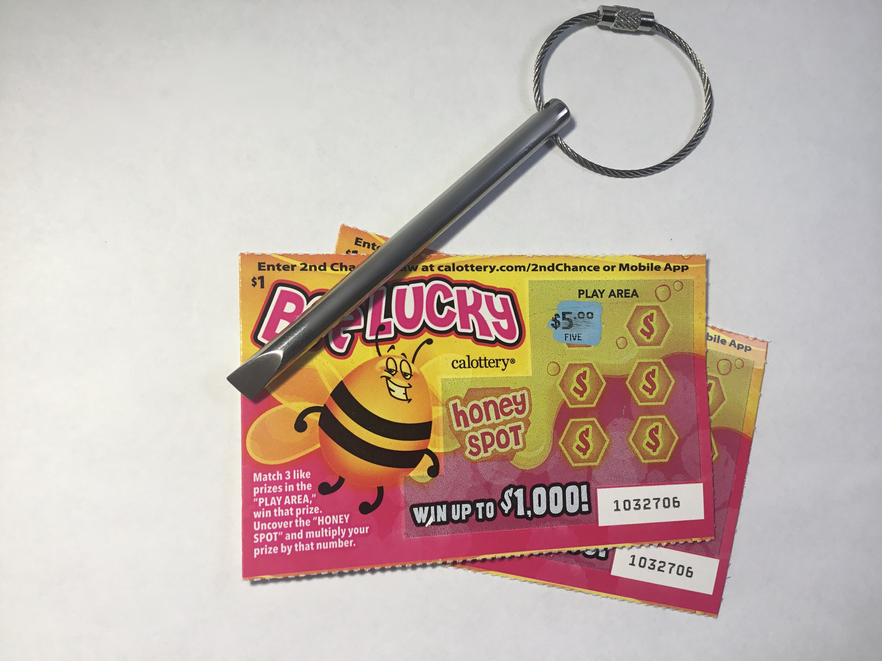 Beautiful Stainless Steel Lottery Scratcher Scraper With Key Ring - Etsy