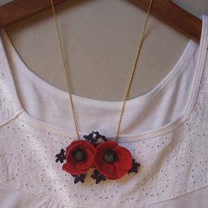 Crochet Poppy Chain Necklace - Etsy