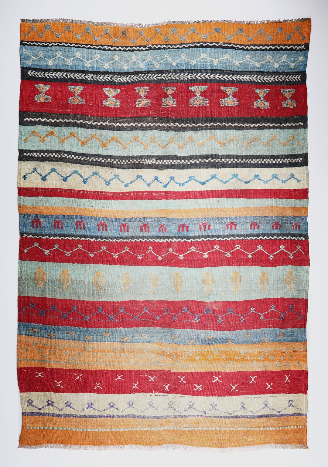6x8 Turkish Kilim,flatweave Kilim,vintage Kilim,livingroom Kilim,stripe ...