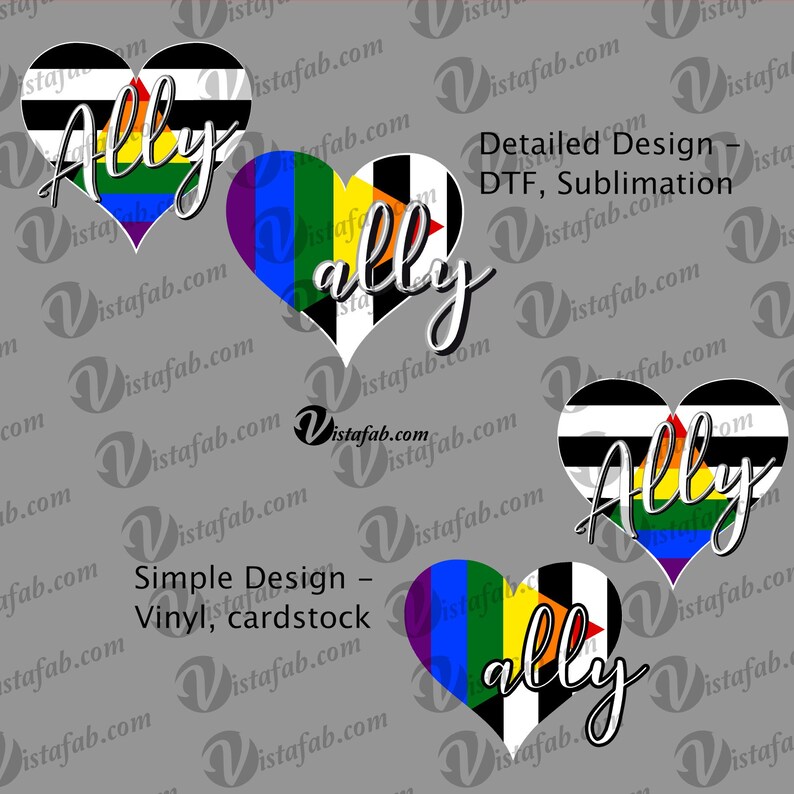 Pride Ally Heart SVG – LGBTQ+ Love Graphic (digital Download), Png ...