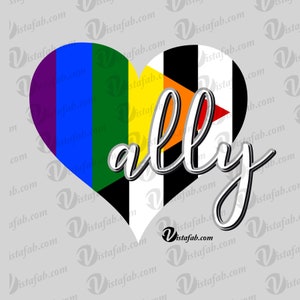 Pride Ally Heart SVG – LGBTQ+ Love Graphic (digital Download), Png ...