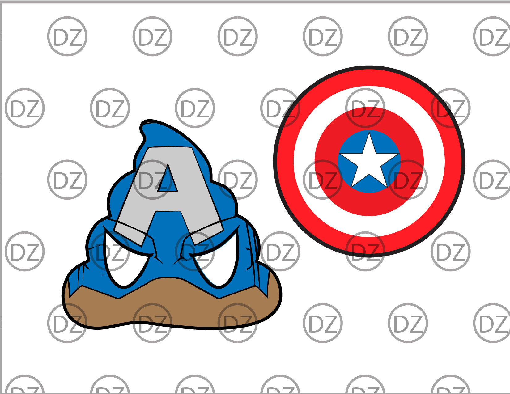Captain America and Shield Poop Emoji for Vinyl Cutters - Digital ...