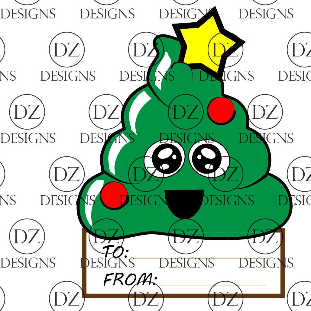 Poop Emoji CHRISTMAS TREE 2 for Price of One for Vinyl Cutters Digital ...