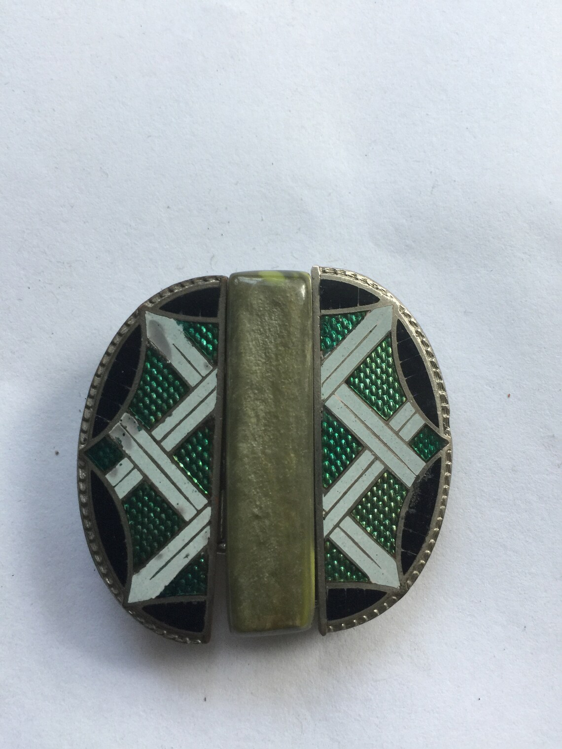 Stunning Art Deco Enamel Belt Buckle - Etsy