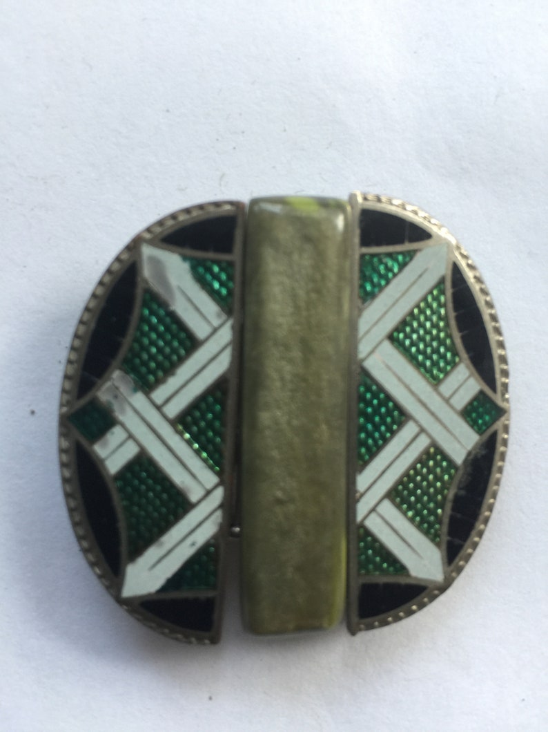 Stunning Art Deco Enamel Belt Buckle - Etsy