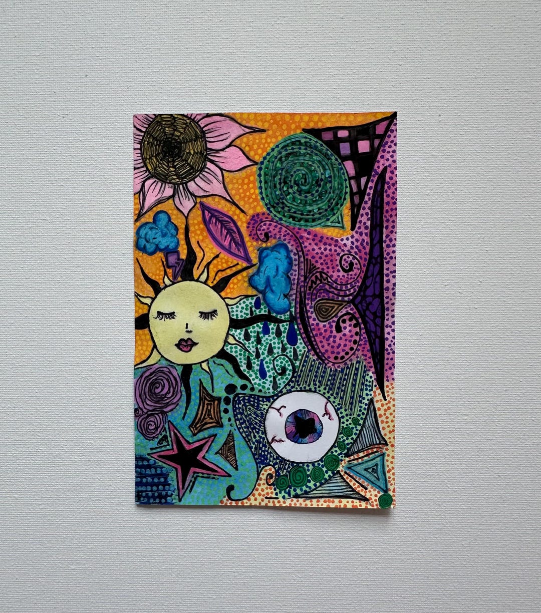 Colorful Whimsical Art Print: 4x6 Drawing - Etsy
