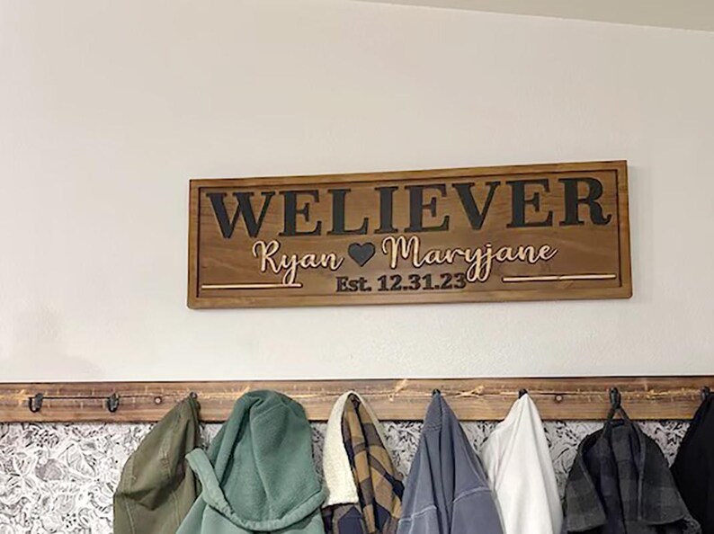 Personalized Wood Last Name Sign | Custom Couple's Wedding Anniversary ...