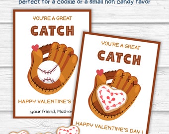 Editable Baseball Valentine's Day Cards Valentine's Day Gift Tags ...