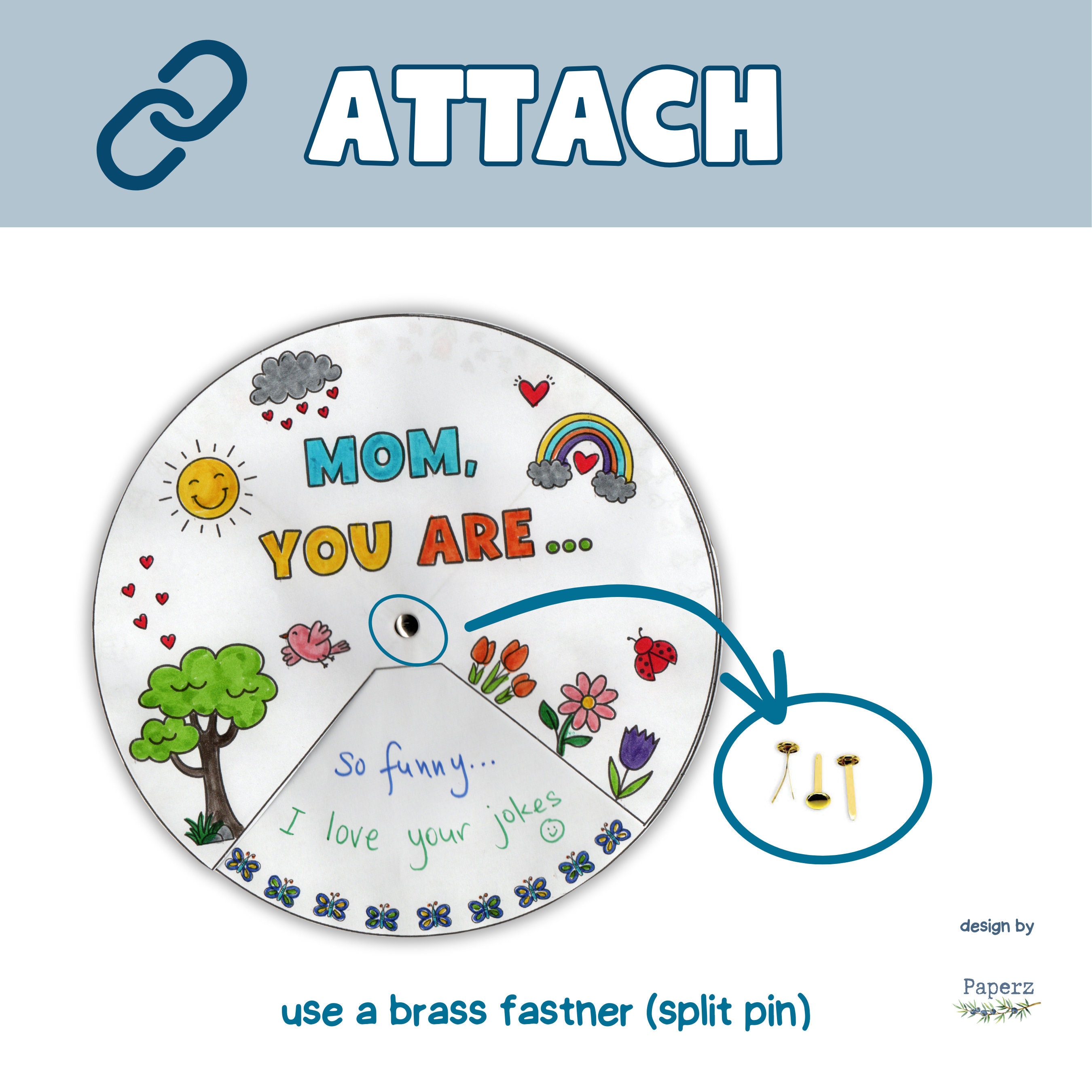 Coloring Spin Wheel DIY Gift: Mother's Day Keepsake (PDF) - Etsy