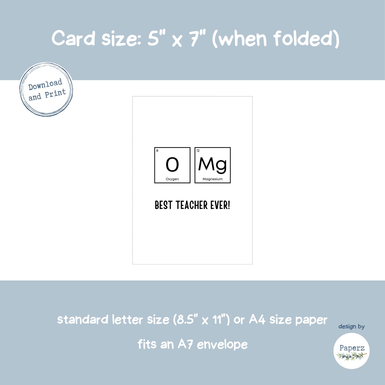 Science Teacher Appreciation Card Printable Teacher Thank You Chemistry ...