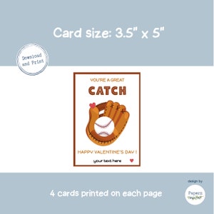 Editable Baseball Valentine's Day Cards | Classroom Valentine's Day ...