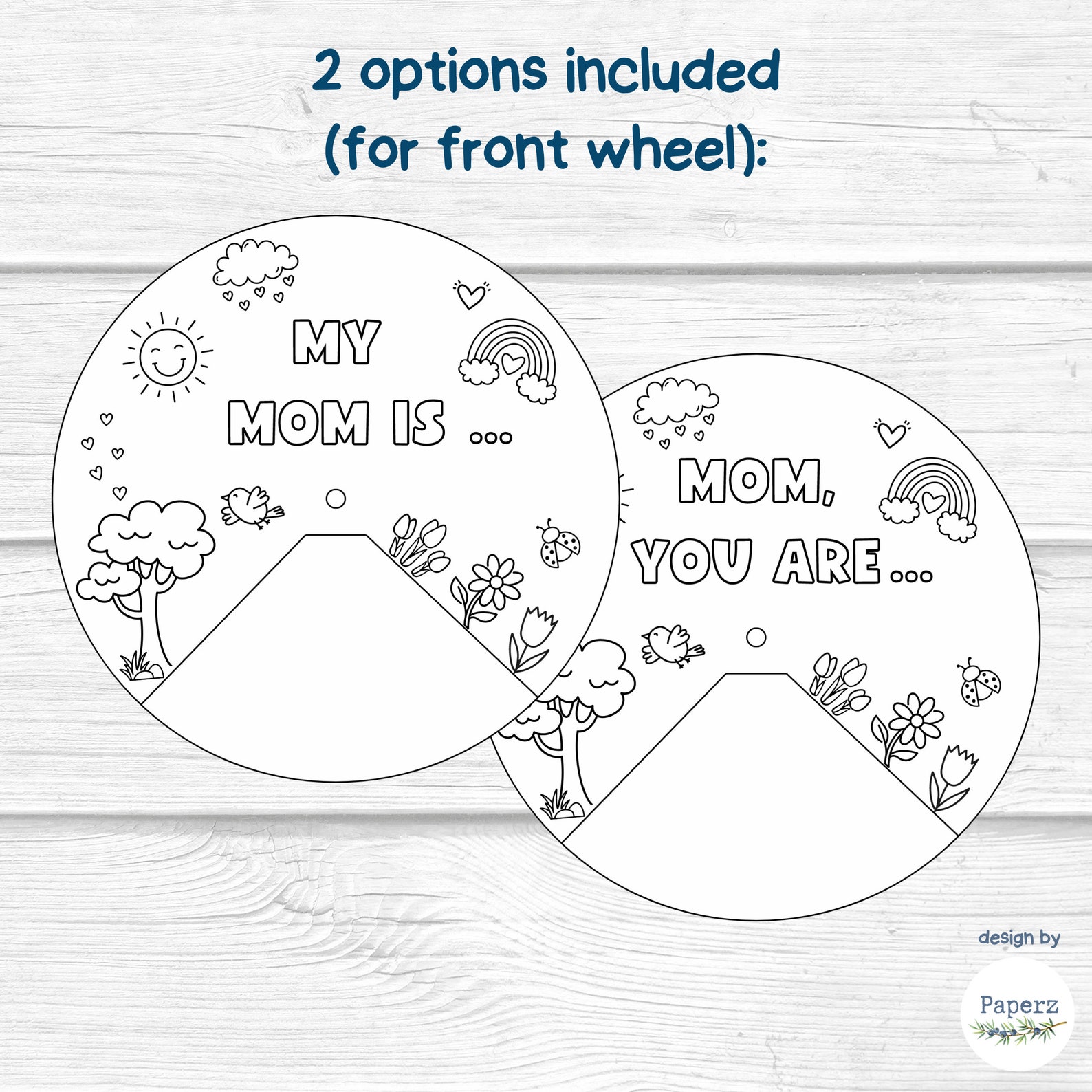 Coloring Spin Wheel DIY Gift: Mother's Day Keepsake (PDF) - Etsy