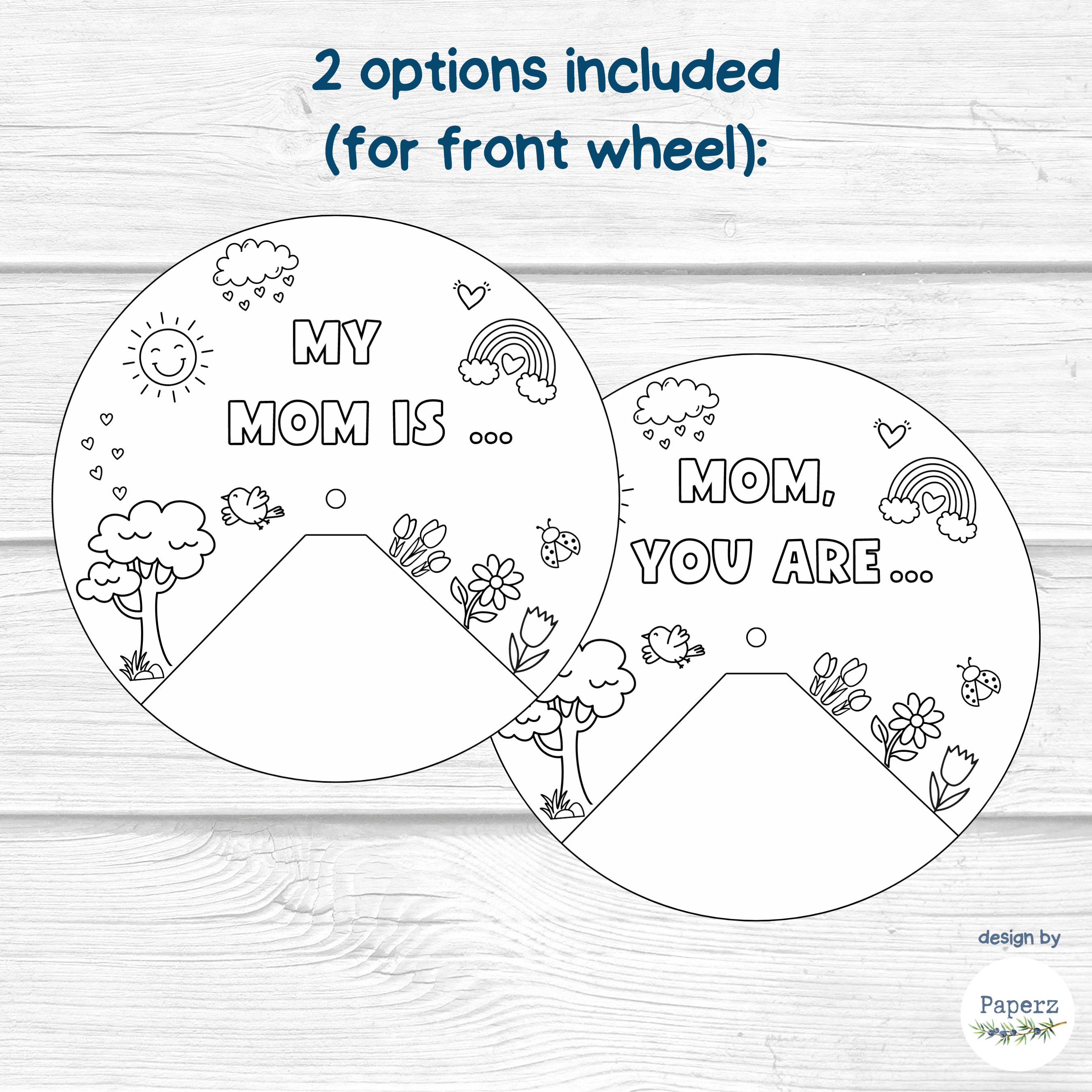 Coloring Spin Wheel DIY Gift: Mother's Day Keepsake (PDF) - Etsy