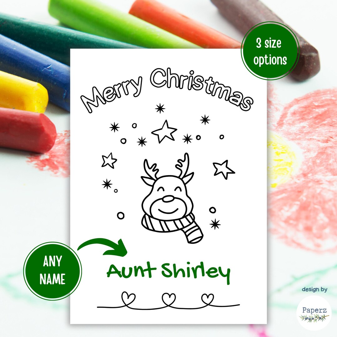 Christmas Coloring Card From Kids, Merry Christmas Coloring Page ...
