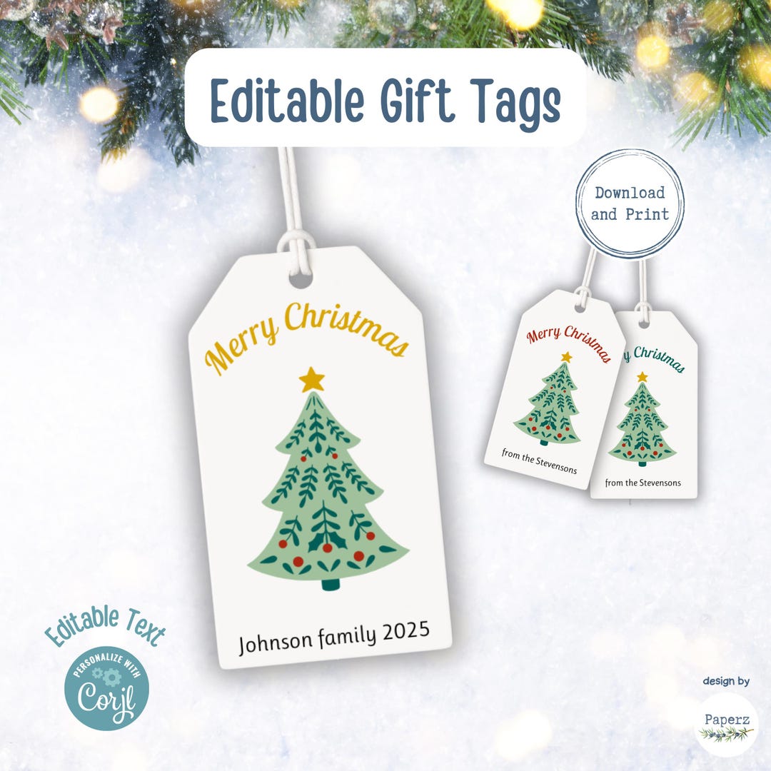 Editable Christmas Gift Tag Template | Printable Holiday Gift Tags ...
