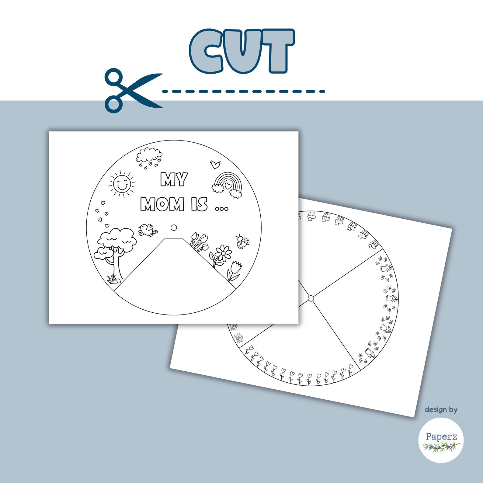 Coloring Spin Wheel DIY Gift: Mother's Day Keepsake (PDF) - Etsy