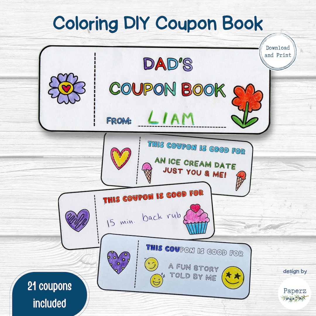 Birthday Coupon Book for Dad, Birthday Gift From Kids to Dad | Father’s ...