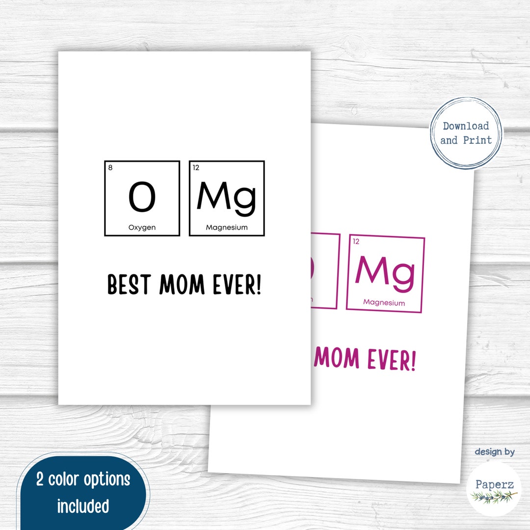 Mothers Day Card | Funny Birthday Card for Mom, Mother | Periodic Table ...