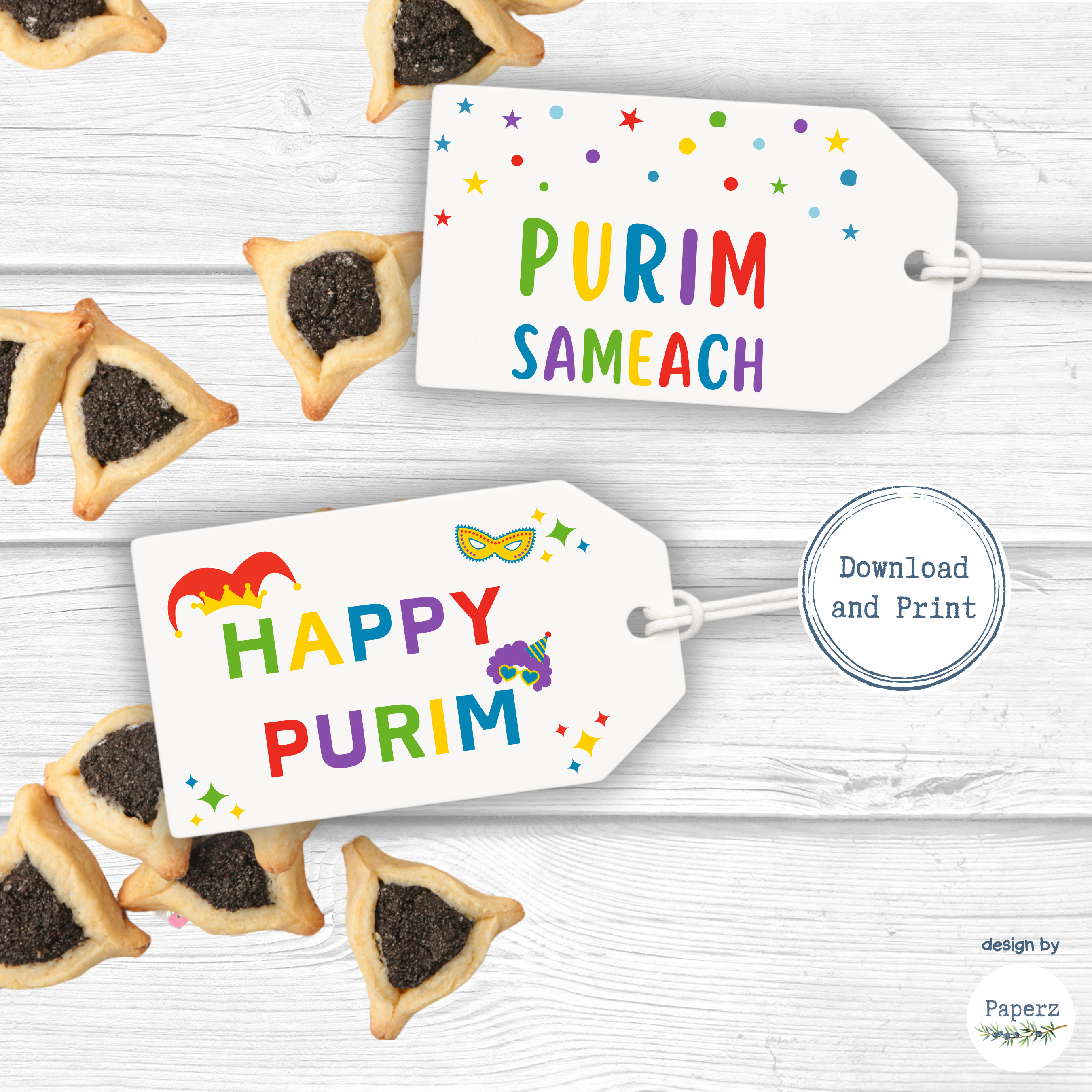 Printable Purim Labels, Mishloach Manot Tags, Purim Gift Tags, Purim ...