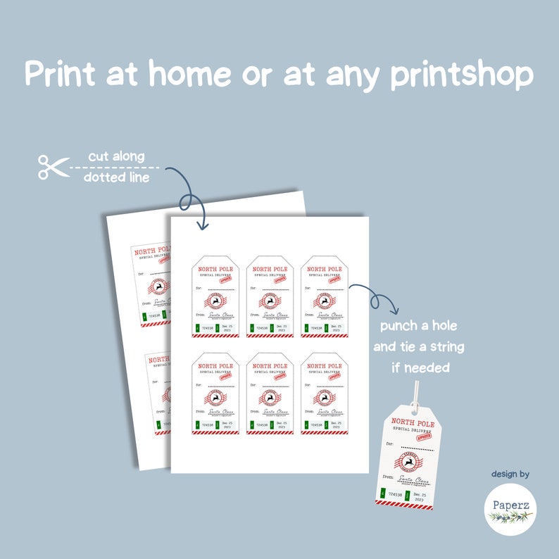 Printable North Pole Special Delivery Tags Christmas Labels for ...