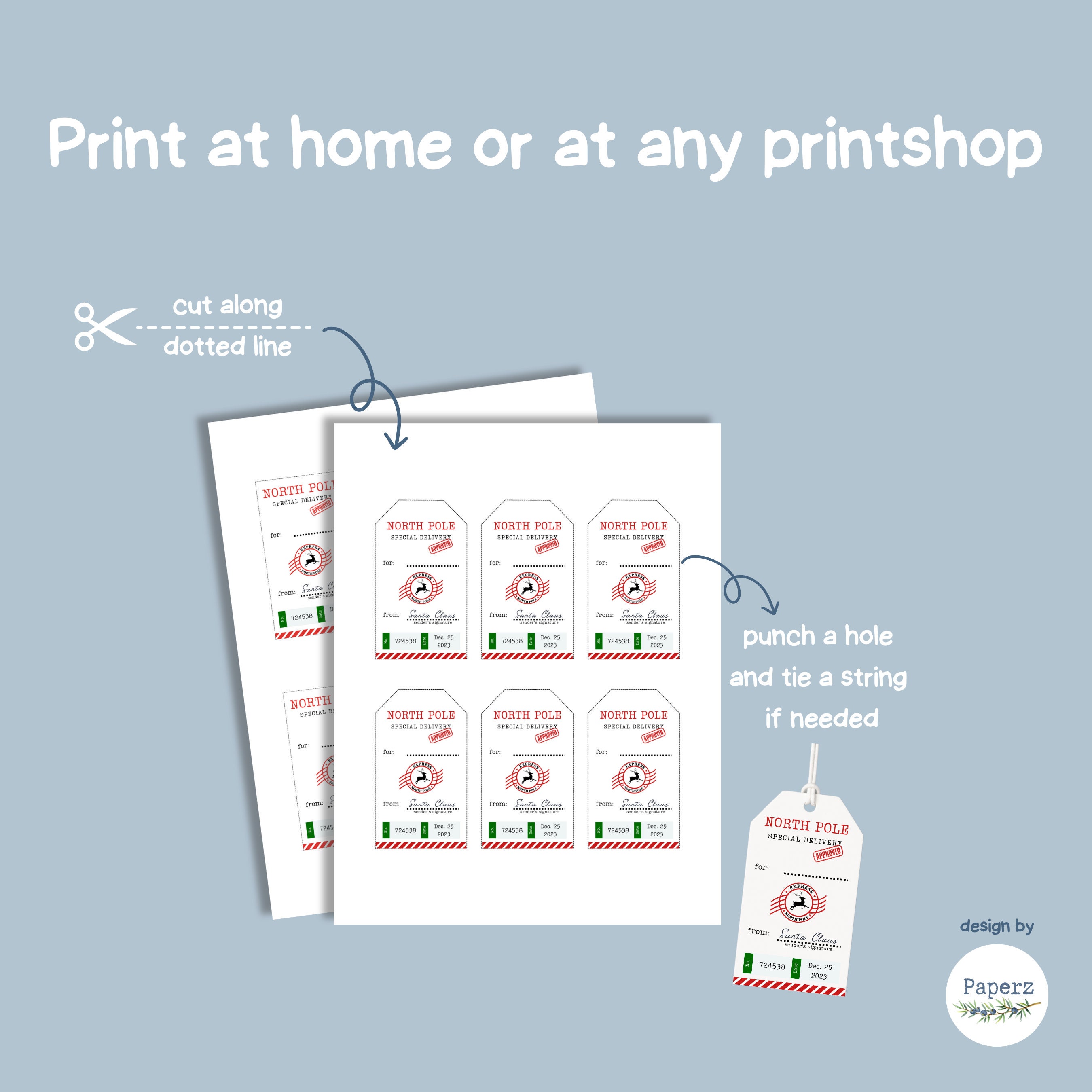 Printable North Pole Special Delivery Tags Christmas Labels for ...