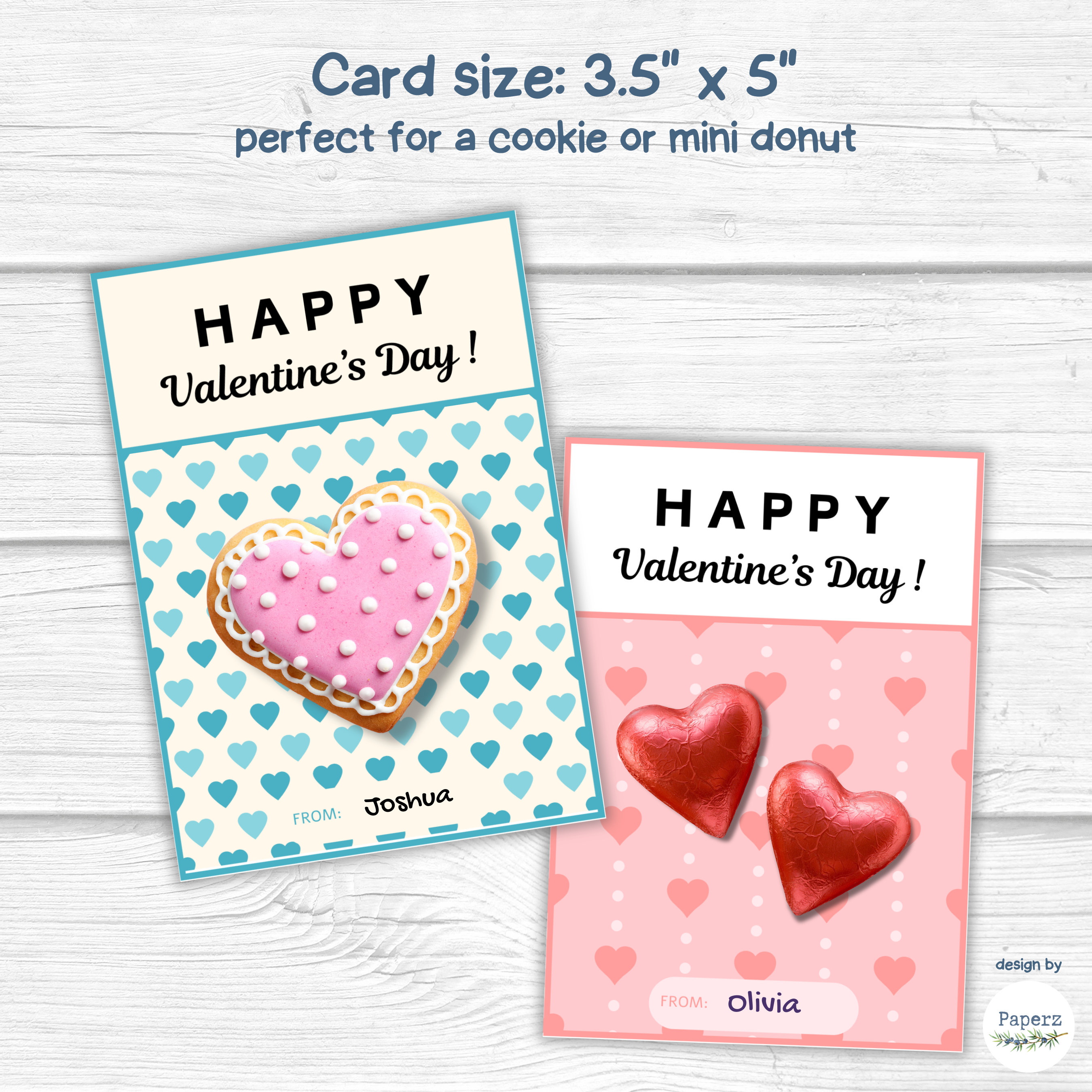 Valentine Cookie Card | Printable Valentine Classroom Card, Kids ...