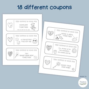 Coloring Coupon Book for Mom | DIY Gift From Kids to Mom | Birthday ...