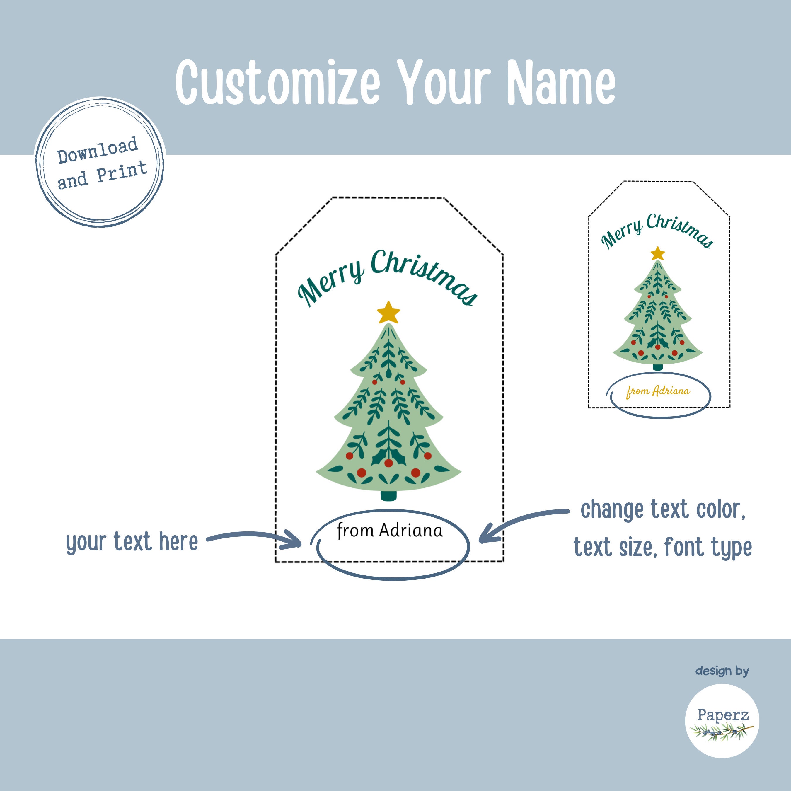 Editable Christmas Gift Tag Template | Printable Holiday Gift Tags ...