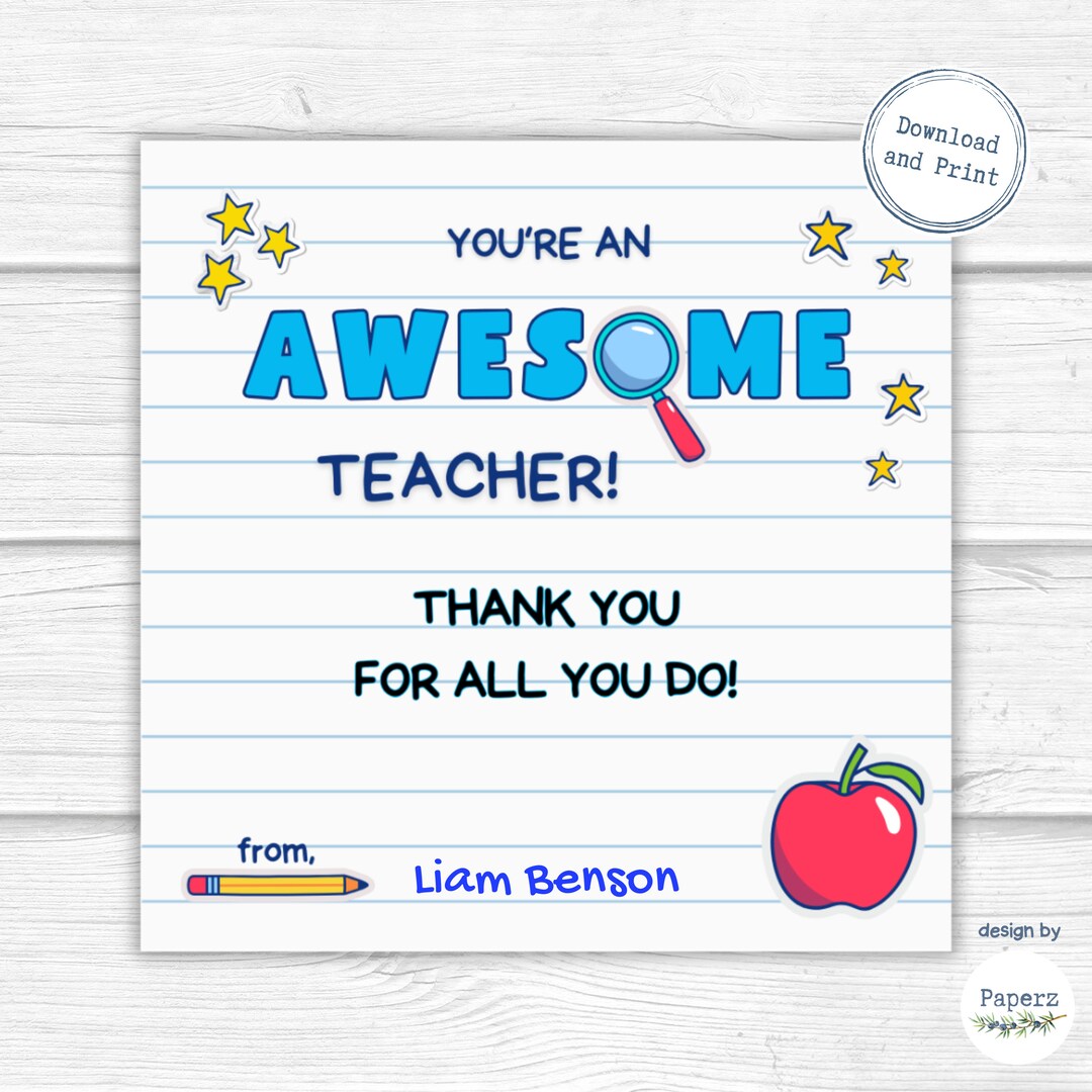 Last Day of School Teacher Appreciation Tags | Printable End of Year ...