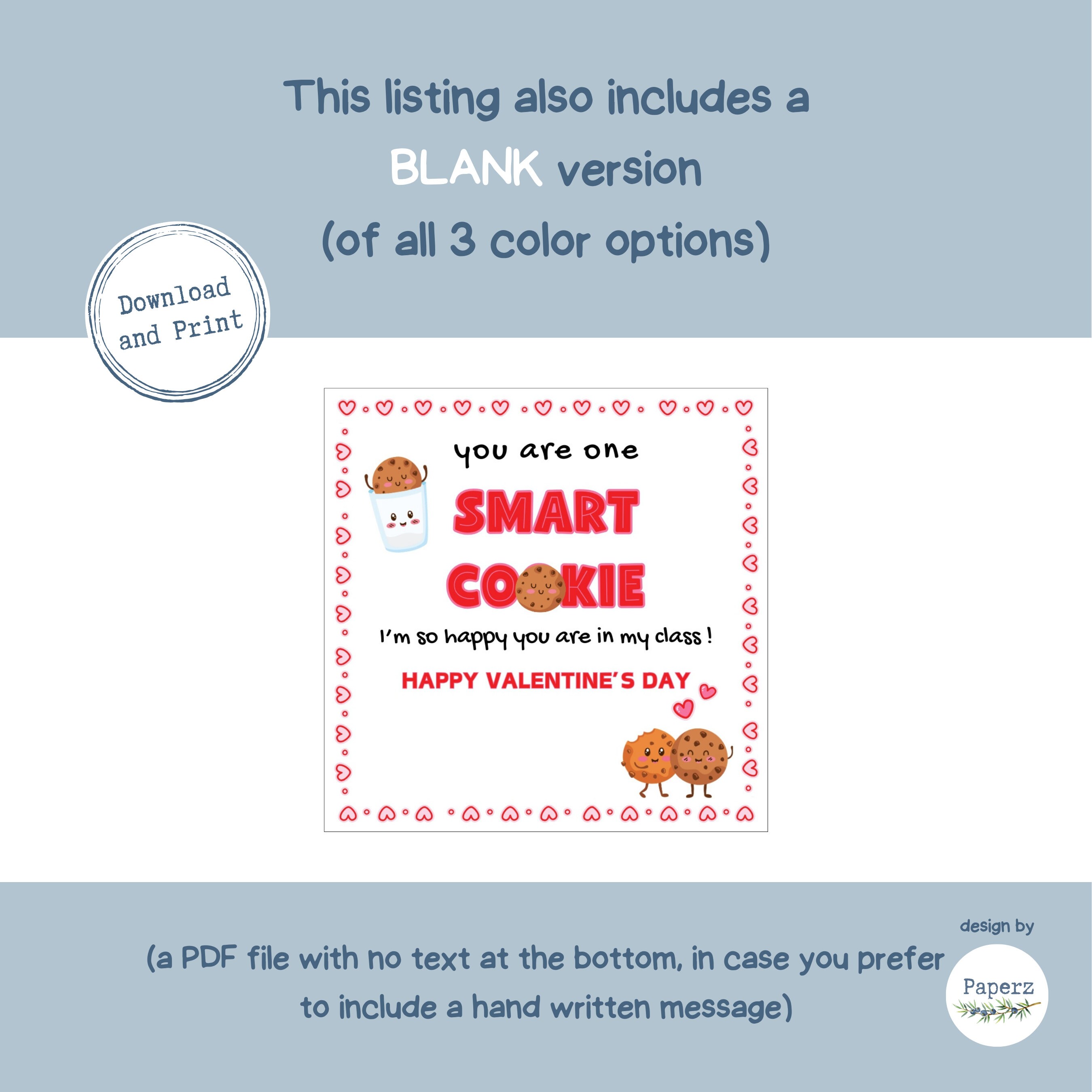 Editable Valentine's Day Cards for Students From Teacher Cookie Tag ...