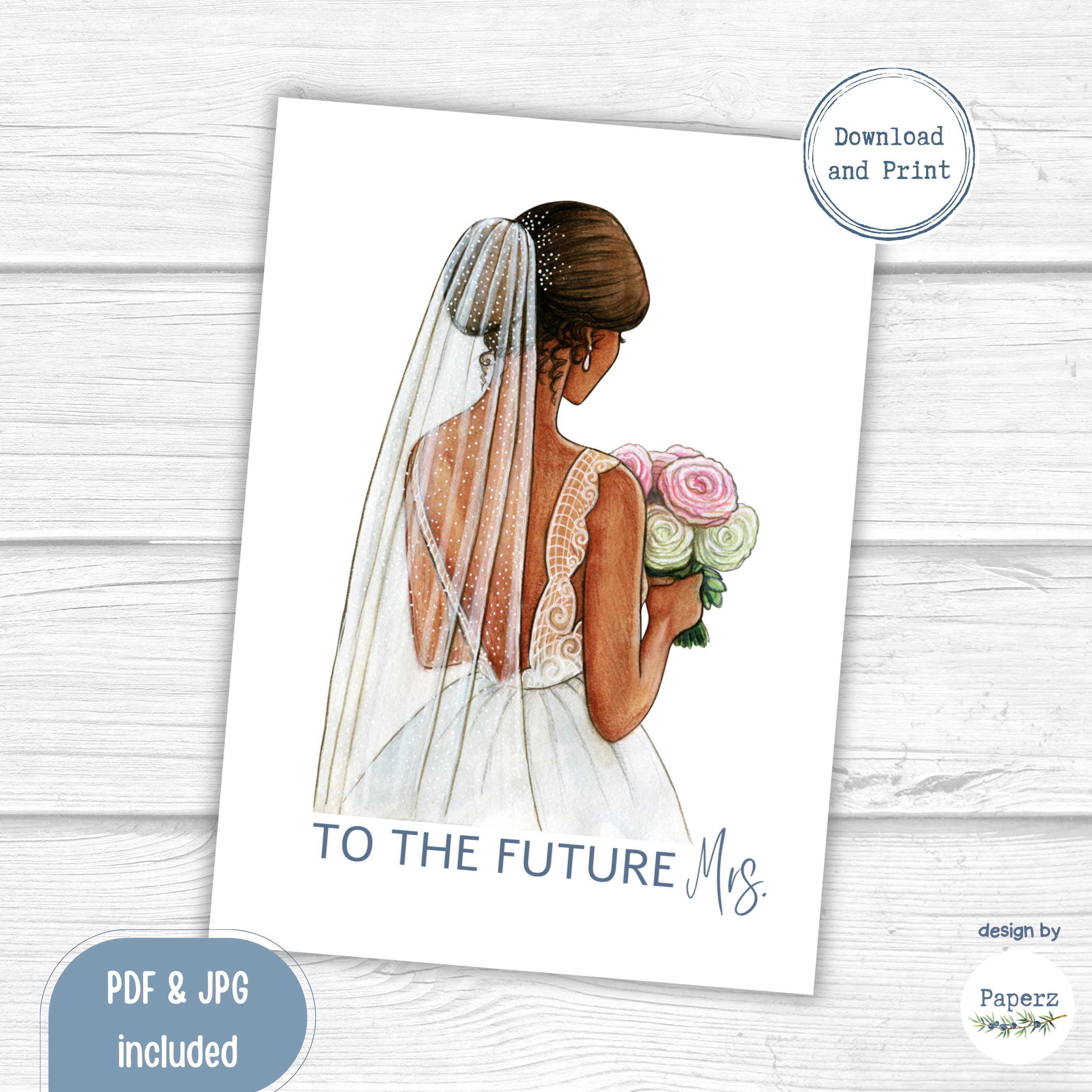 Bridal Shower Printable Card, Engagement Congratulations to the Future ...