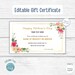 Editable Mothers Day Coupon Template | Gift Voucher, Gift Certificate ...