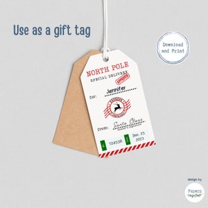 Printable North Pole Special Delivery Tags Christmas Labels for ...