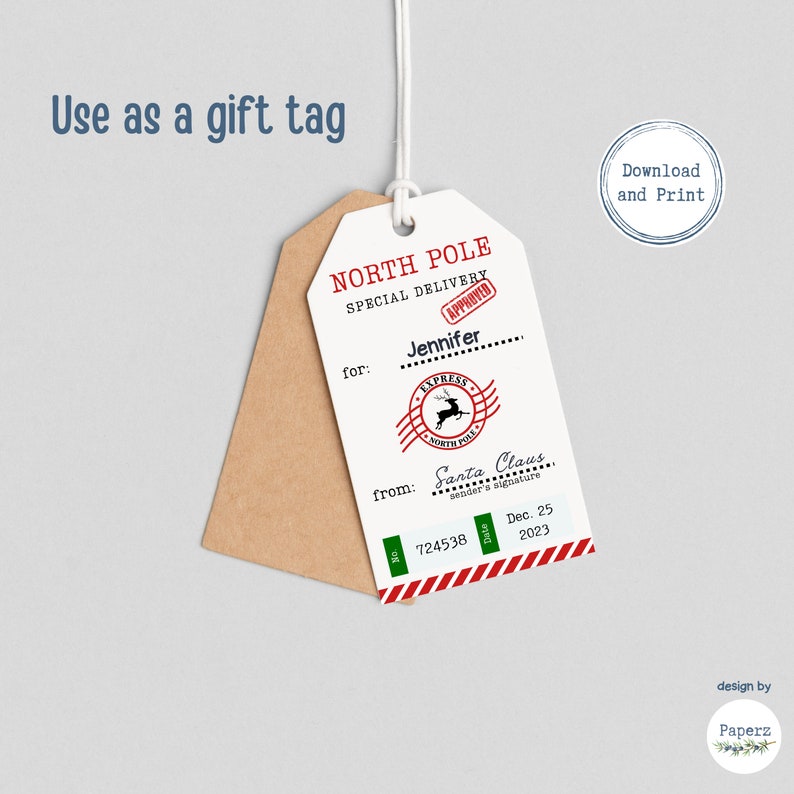 Printable North Pole Special Delivery Tags Christmas Labels for ...