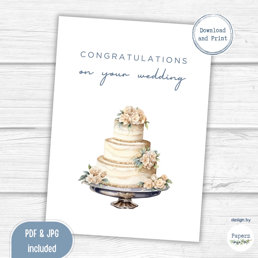 Printable Wedding Card Newlyweds, Marriage Wedding Wishes ...