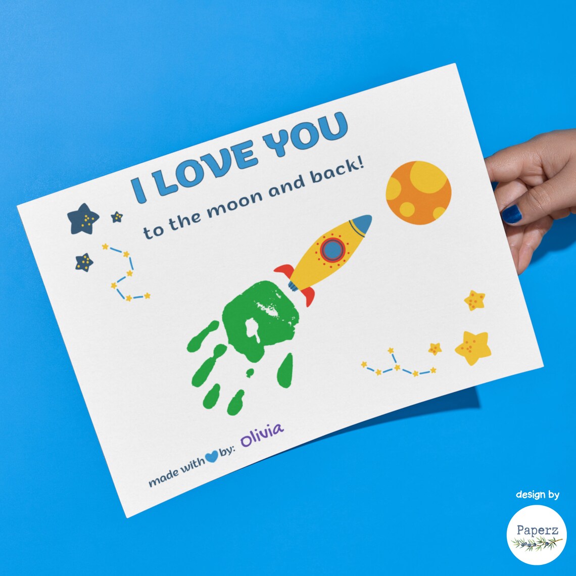 Printable Handprint Art Gift: DIY Family Keepsake (PDF) - Etsy