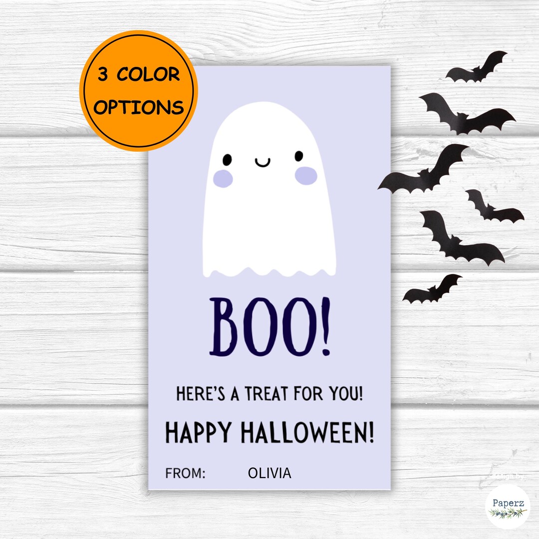Halloween Gift Tag, Printable Tag, Boo Gift Tag, Trick or Treat Favor ...