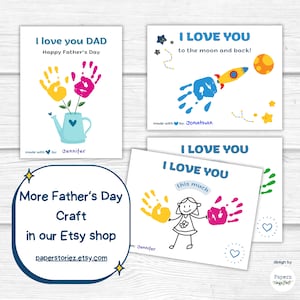 Father's Day Printable Handprint Art, Printable DIY Gift for Dad ...