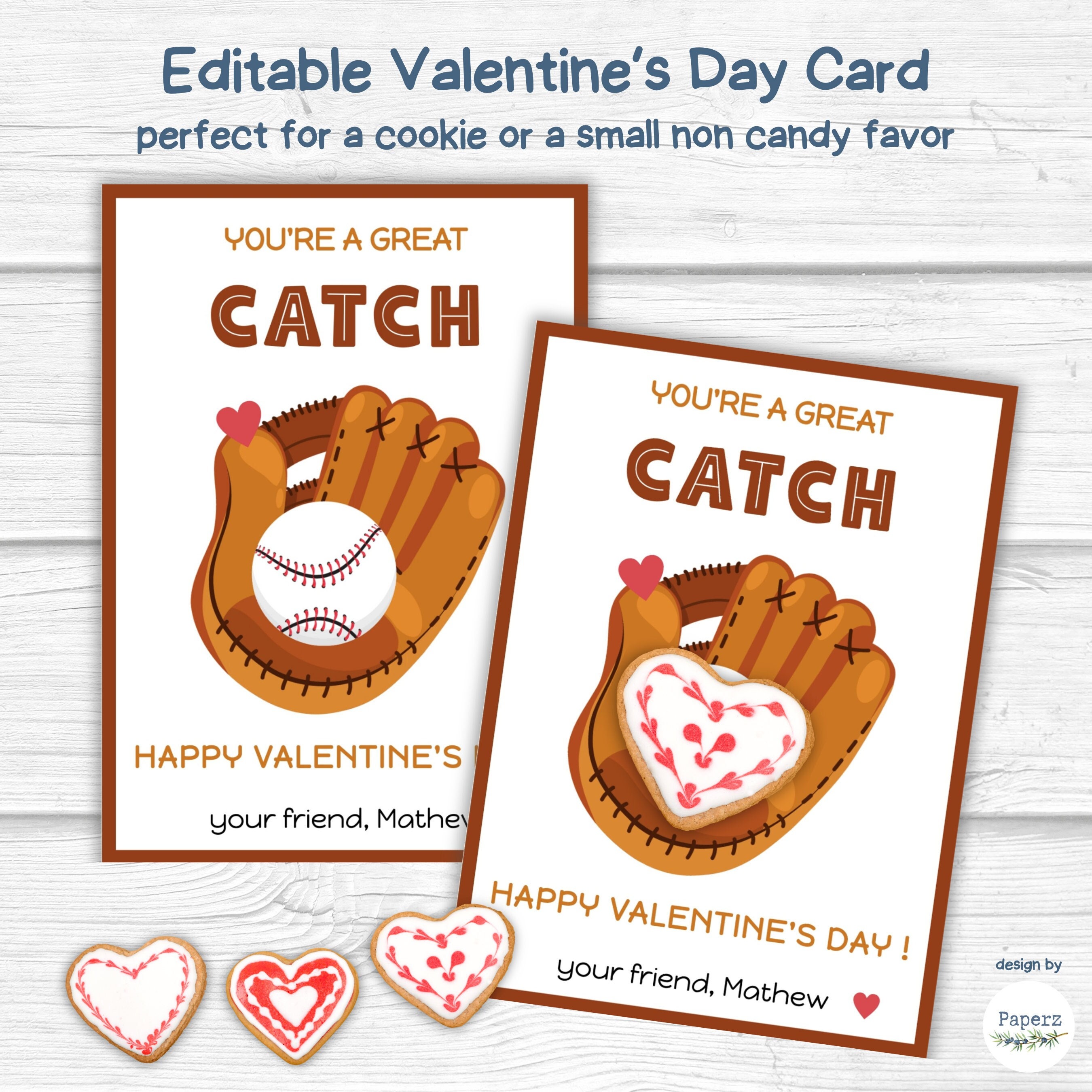 Editable Baseball Valentine's Day Cards | Classroom Valentine's Day ...