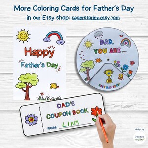 Father's Day Coloring Card for Kids | DIY Printable Gift for Dad | Fun ...