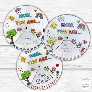 Coloring Spin Wheel DIY Gift: Mother's Day Keepsake (PDF) - Etsy