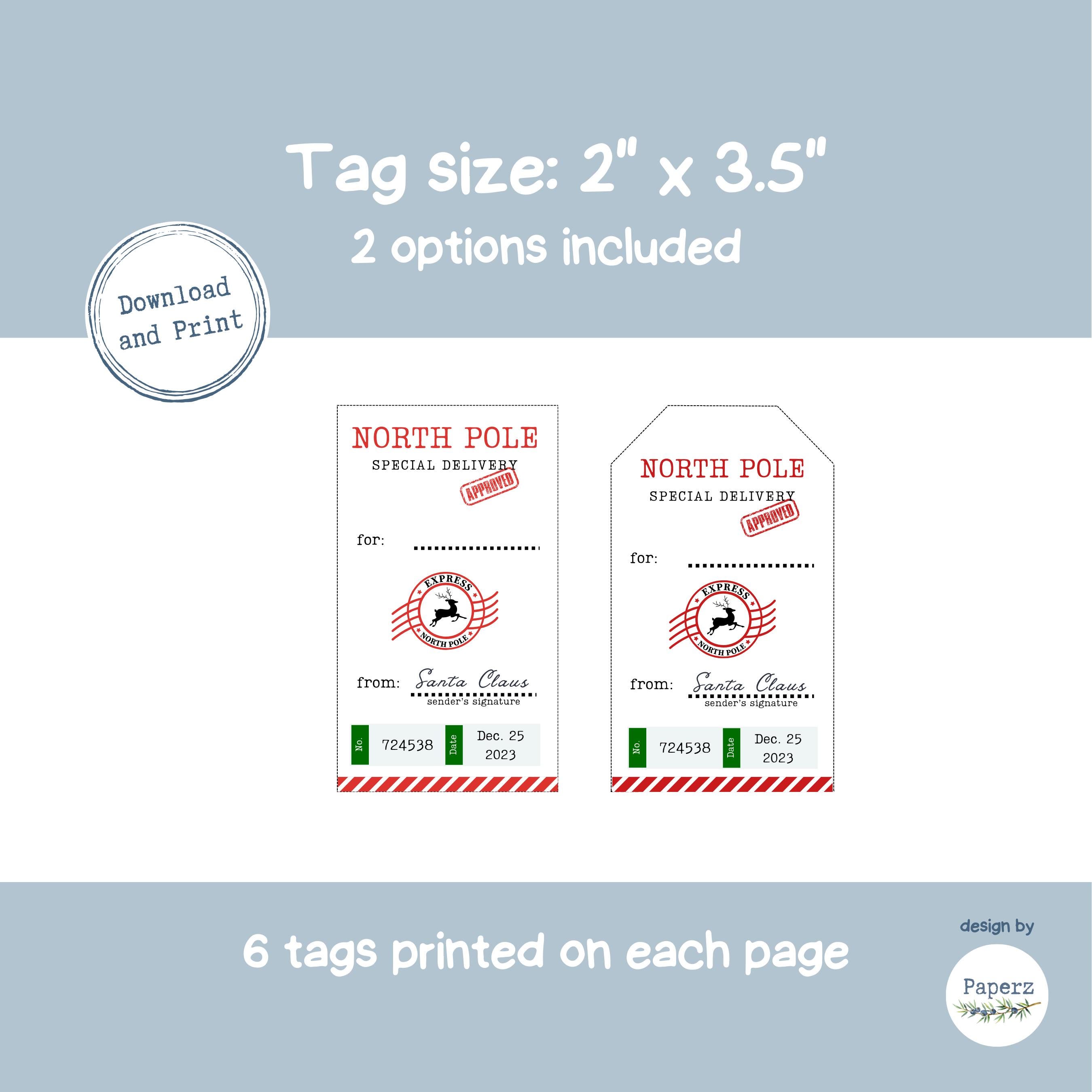 Printable North Pole Special Delivery Tags Christmas Labels for ...