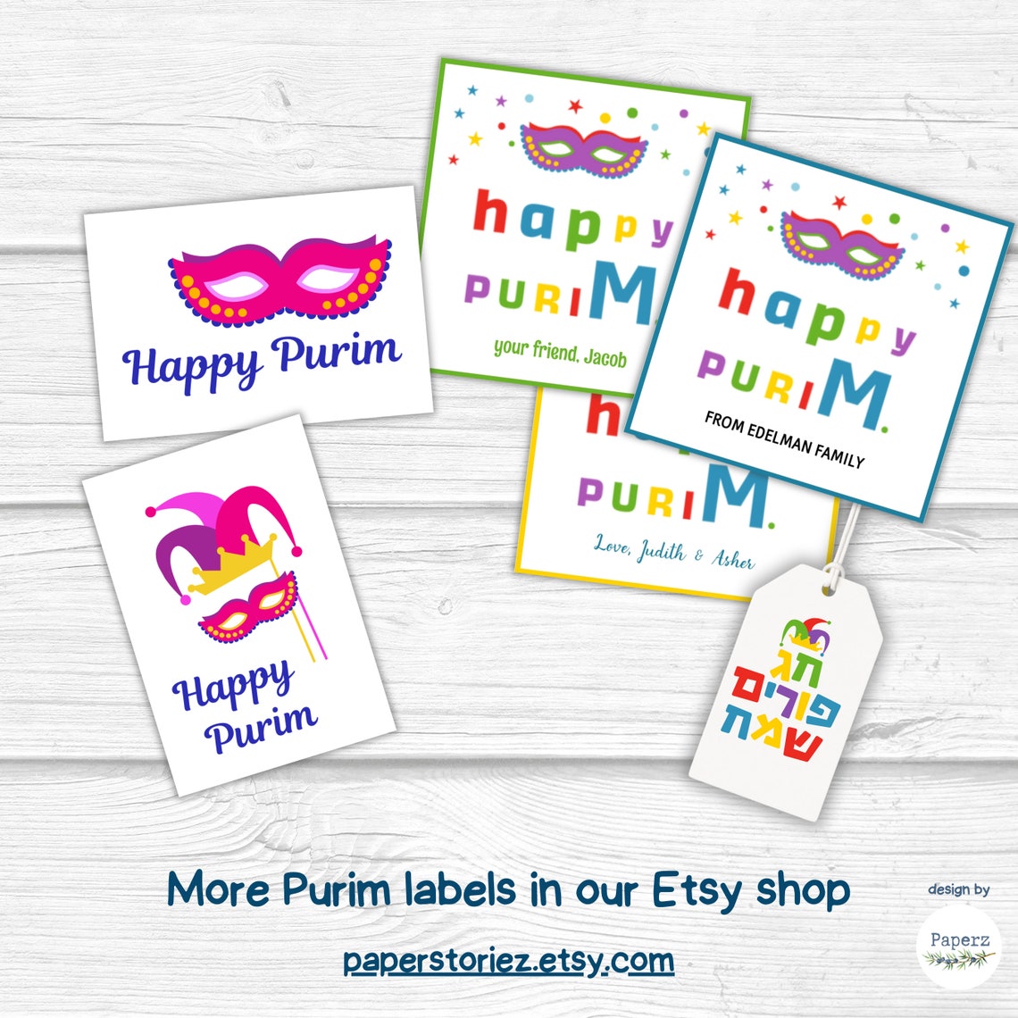 Printable Purim Labels, Mishloach Manot Tags, Purim Gift Tags, Purim ...
