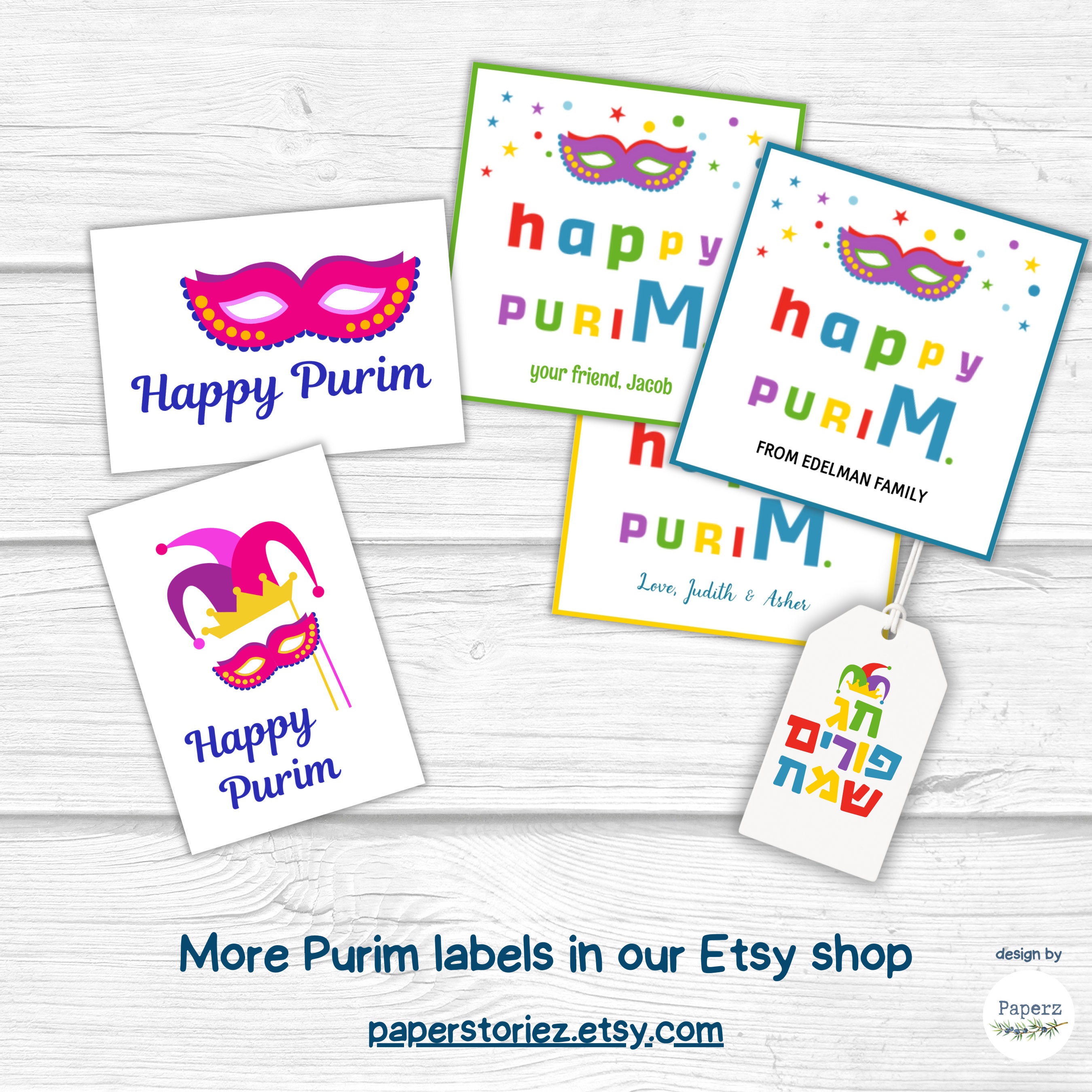 Printable Purim Labels, Mishloach Manot Tags, Purim Gift Tags, Purim ...