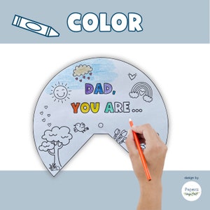 Father’s Day Spinner Craft for Kids | Printable Coloring Wheel Gift for ...
