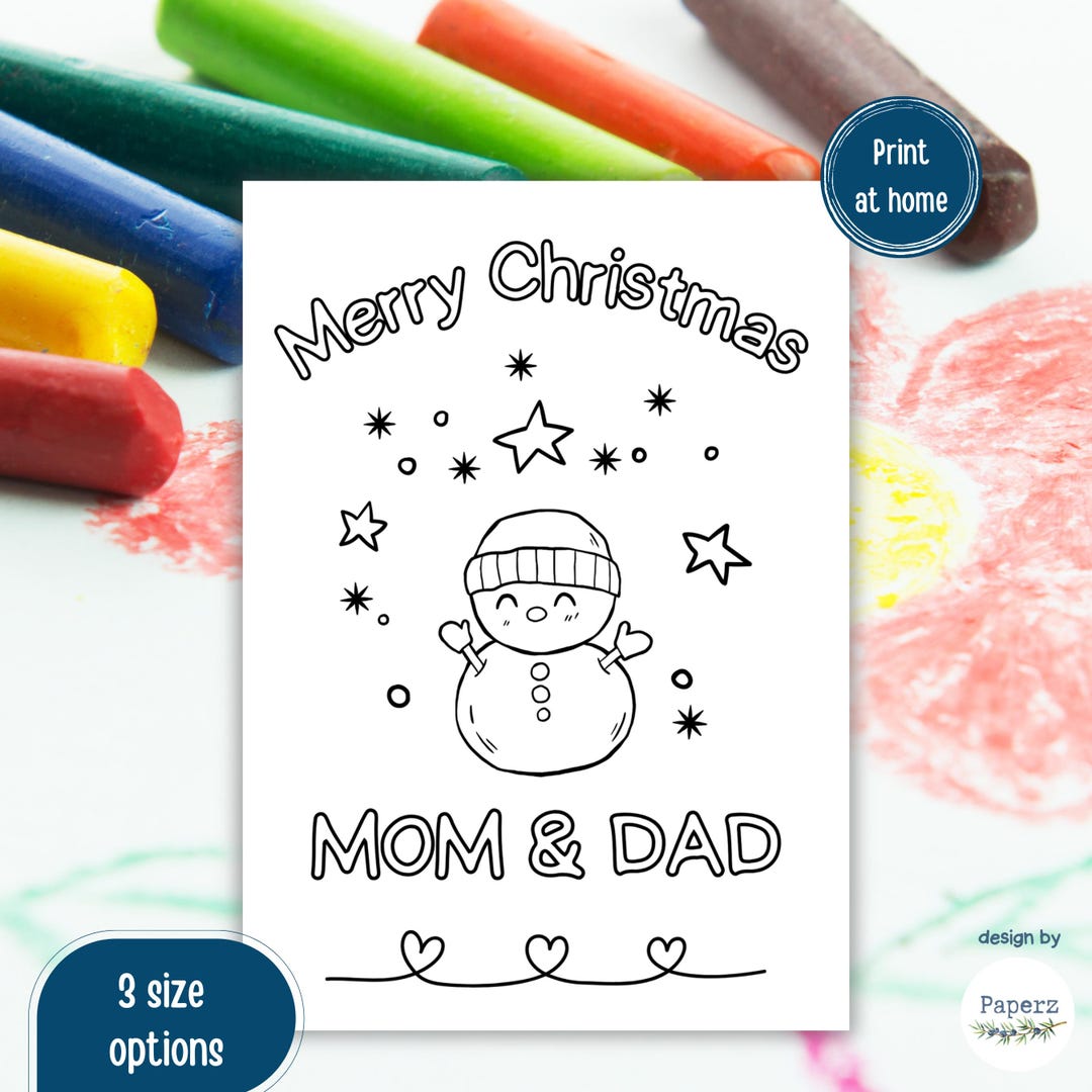 DIY Christmas Coloring Card | Fun Printable Holiday Card for Kids ...