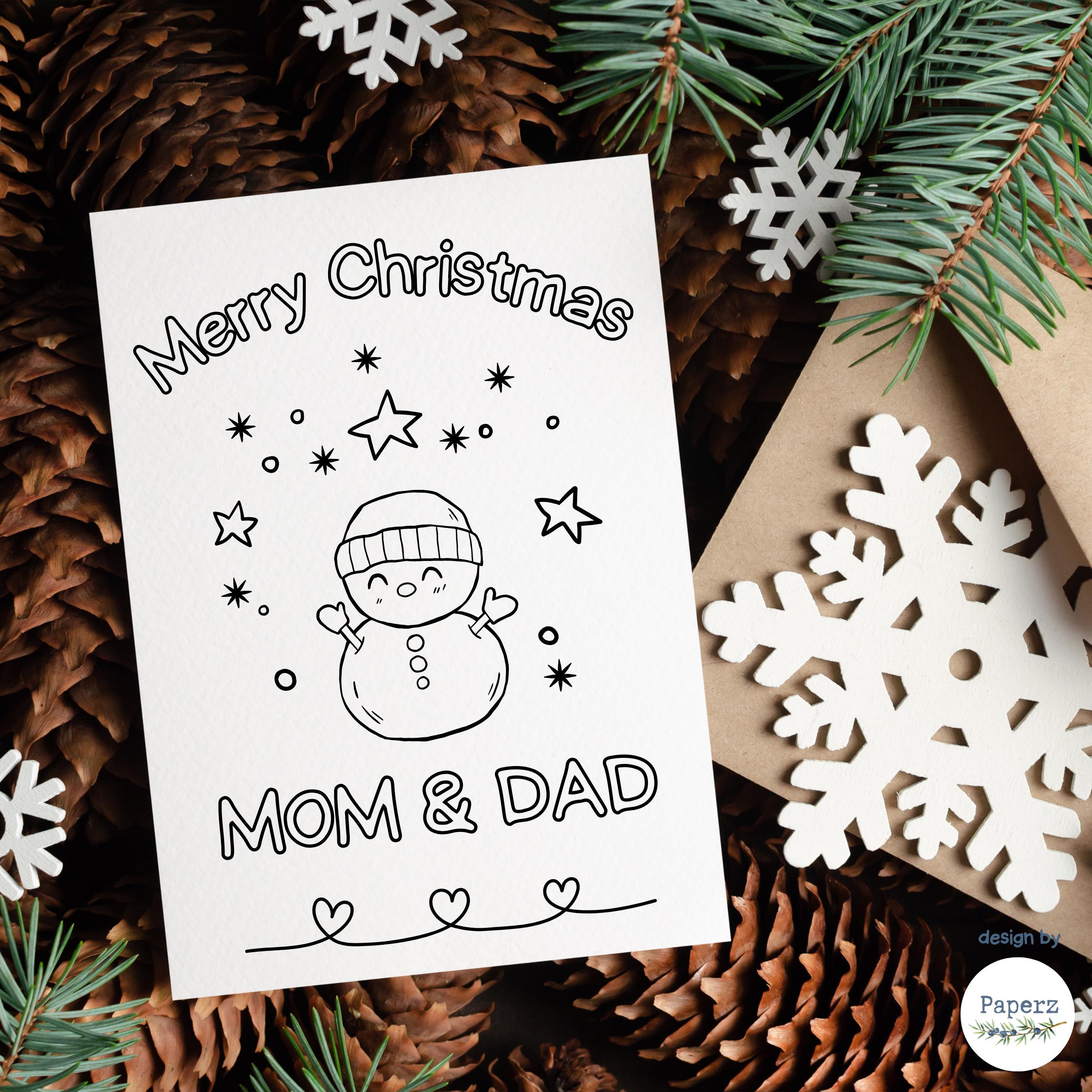 DIY Christmas Coloring Card | Fun Printable Holiday Card for Kids ...